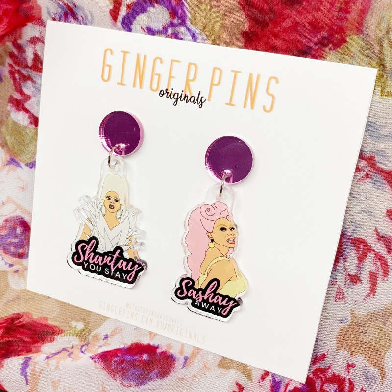 RuPaul Sashay|Shantay Earrings - Ginger Pins Originals
