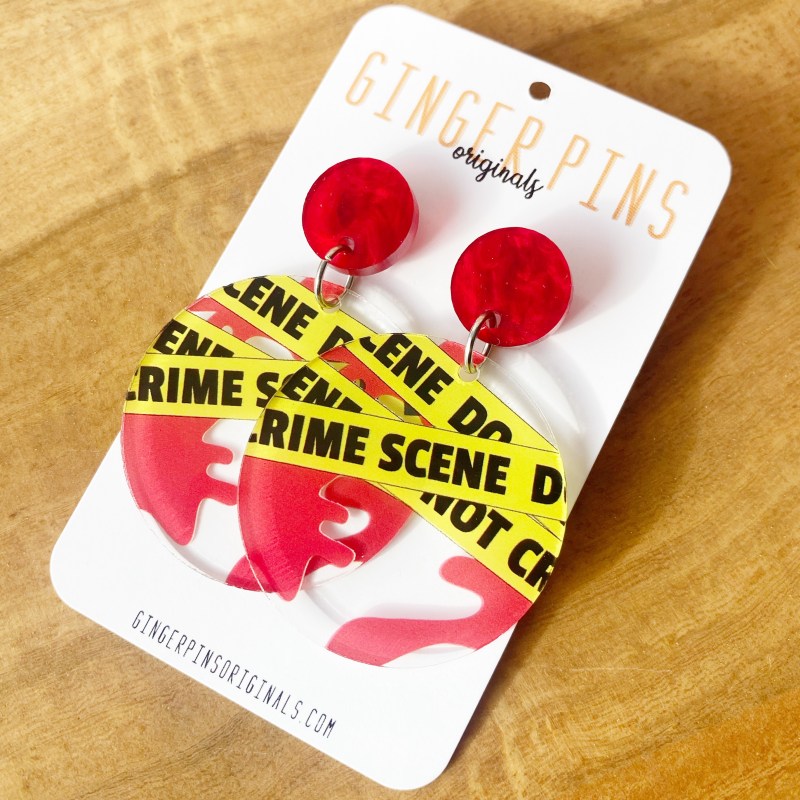Crime Scene Earrings - Ginger Pins Originals